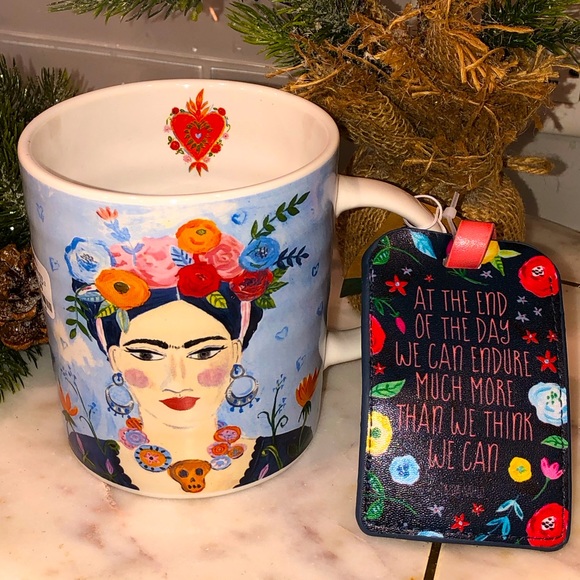primo designs | Dining | Nwt Frida Kahlo Ceramic Mug Luggage Tag Gift ...
